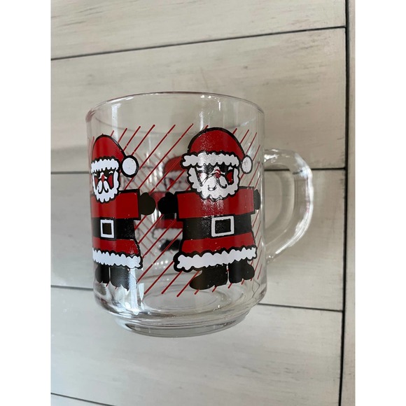 Luminarc | Dining | Vintage Luminarc Glass Santa Mug Coffee Tea | Poshmark